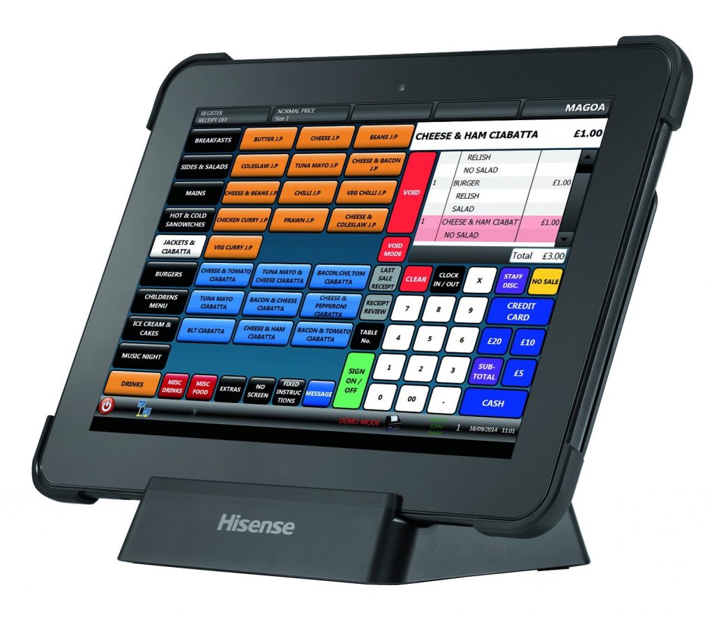 HISENSE HM618 10″ Rugged Tablet / POS Terminal + Docking Station – RED EPoS